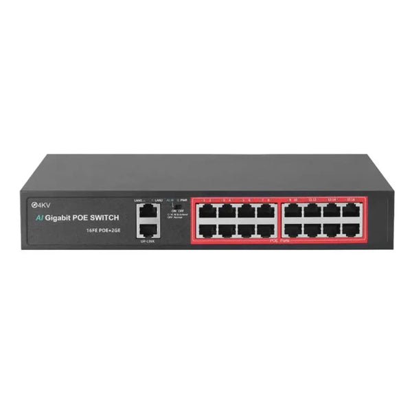 PoE Switch with 16 POE Ports +2 Gigabit Uplink – Techage.com